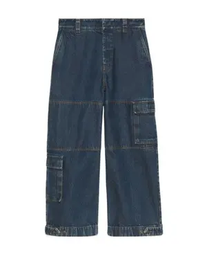 Gucci Contrast Stitched Wide-leg Jeans