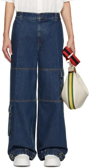 Gucci Contrast Stitched Wide-leg Jeans