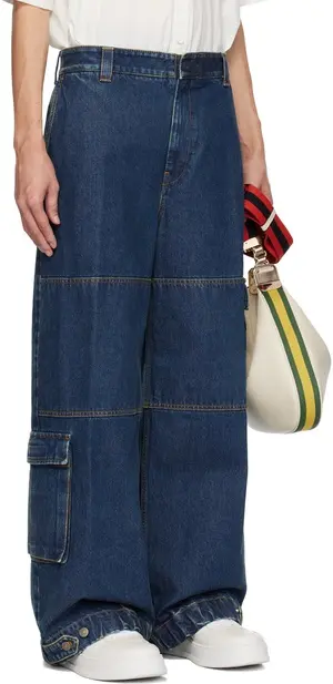 Gucci Contrast Stitched Wide-leg Jeans
