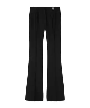 Versace Striped Flared Trousers - Black