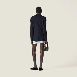 Miu Miu Single-breasted Velour Jacket - Blue