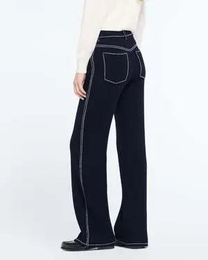 BARRIE High-rise Wide-leg Trousers - Black
