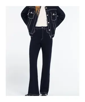BARRIE High-rise Wide-leg Trousers - Black