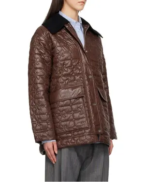 GANNI Padded Jacket With Snap And Zip Front Closure - Black