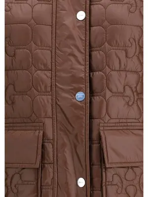 GANNI Padded Jacket With Snap And Zip Front Closure - No