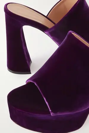 GIANVITO ROSSI Open Toe High Heel Platform Mules