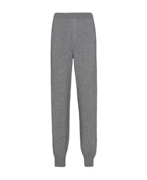 Prada Knitted Track Pants With Ribbed Hem - Grey