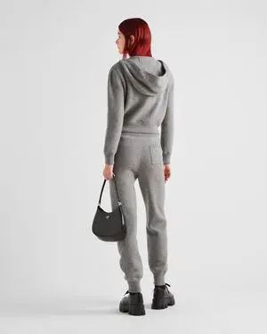 Prada Knitted Track Pants With Ribbed Hem