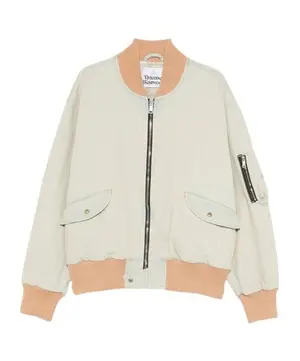 VIVIENNE WESTWOOD Bernardo Zipped Bomber Jacket - White