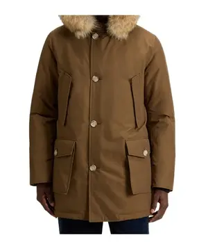 Woolrich Arctic Hooded Parka With Fur Trim - Coffee