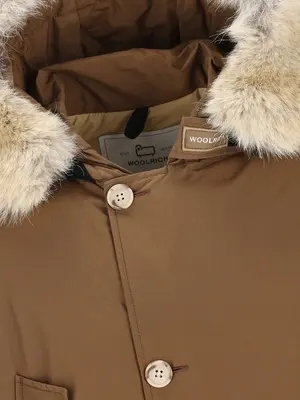Woolrich Arctic Hooded Parka With Fur Trim - Coffee
