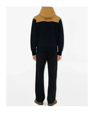 Burberry Zip-up Drawstring Hoodie With B-shield Embroidery - Black