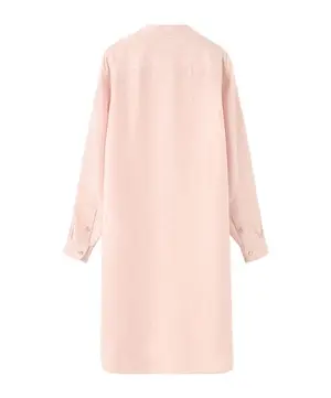 Loro Piana Long-sleeved Shirt Dress With Side Slit - Pink