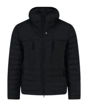 Stone Island Zip Hooded Coat With Logo Patch