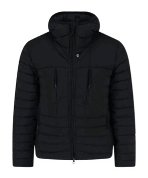 Stone Island Zip-up Hooded Down Jacket - Black