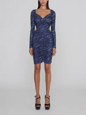 ROTATE BY BIRGER CHRISTENSEN Long Sleeve V-neck Cut-out Dress