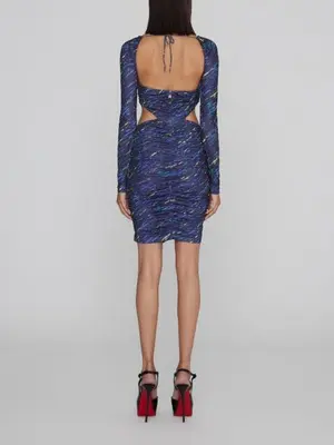 ROTATE BY BIRGER CHRISTENSEN Long Sleeve V-neck Cut-out Dress