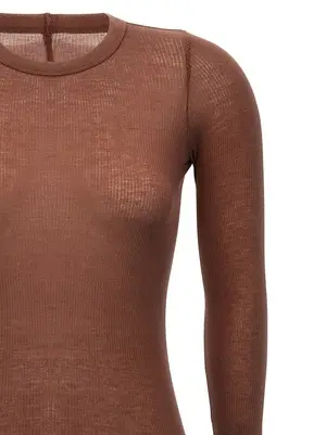 Rick Owens Ribbed Long Sleeve Top - Pink
