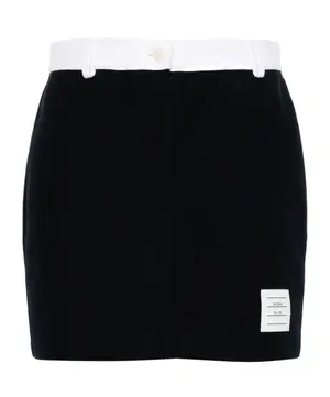 Thom Browne Contrast Waistband Mini Skirt - Blue