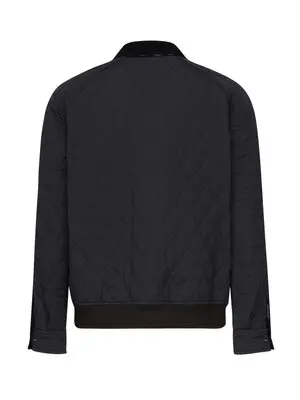 Burberry Quilted Zip-up Jacket With B-shield Detail - Black/snug