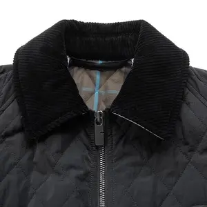Burberry Quilted Zip-up Jacket With B-shield Detail - Black/snug