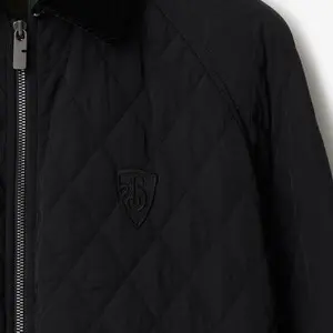 Burberry Quilted Zip-up Jacket With B-shield Detail - Black/snug