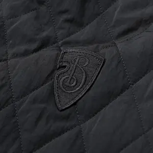 Burberry Quilted Zip-up Jacket With B-shield Detail - Black/snug