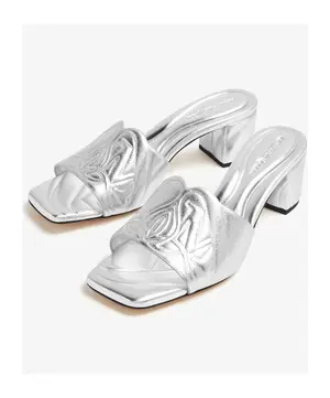 Alexander McQueen Embossed Metallic Sandals