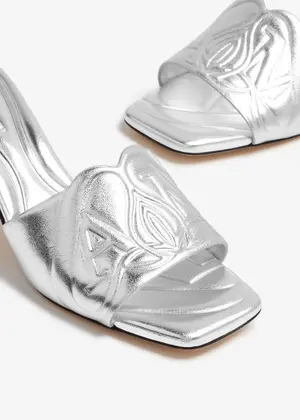 Alexander McQueen Embossed Metallic Sandals