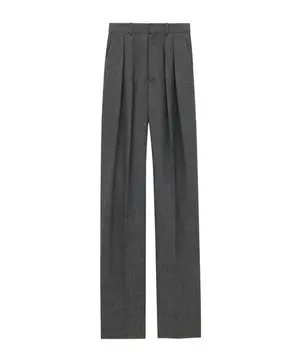 Saint Laurent High Waist Wide Leg Pants - Black