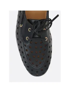 Bally Plume Perforated Lace-up Loafers - Black