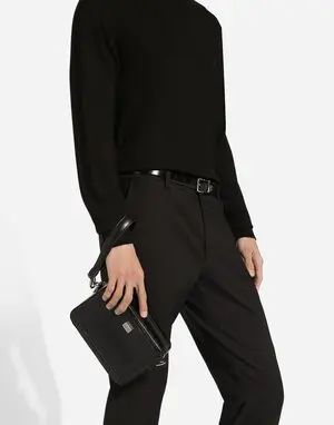 Dolce & Gabbana Logo Plaque Zipped Mini Messenger Bag