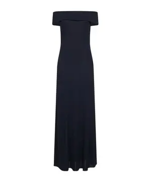 Alaïa Off-the-shoulder Maxi Dress With Flowing Hem