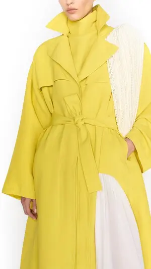 Alaïa Poplin Trench Coat - Yellow