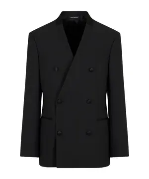 Emporio Armani V-neck Double Breasted Blazer
