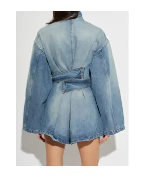 Alaïa Belted Denim Jumpsuit