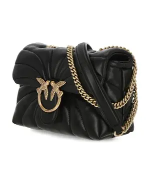 Pinko Love Puff Chain Linked Mini Crossbody Bag - Black