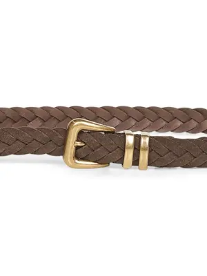 Brunello Cucinelli Braided Leather Belt - Rust Brown