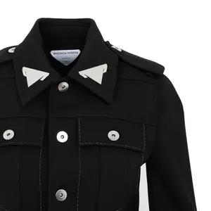 Bottega Veneta Structured Buttoned Mini Shirt Dress