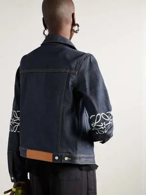 Loewe Long Sleeve Denim Jacket With Embroidered Details