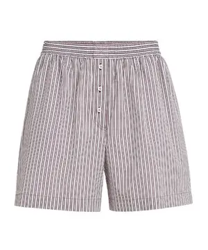 Brunello Cucinelli Striped Poplin Pyjama-style Shorts