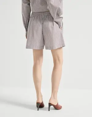 Brunello Cucinelli Striped Poplin Pyjama-style Shorts