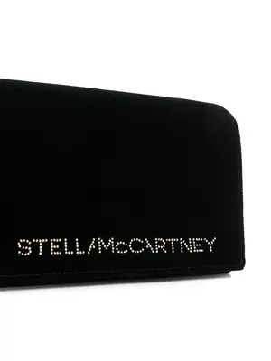 Stella McCartney Logo Crystal Woc Clutch With Chain Strap