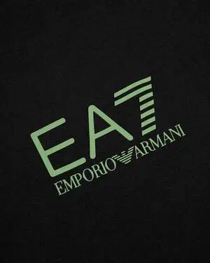 EA7 Logo T-shirt With Round Neck - Black
