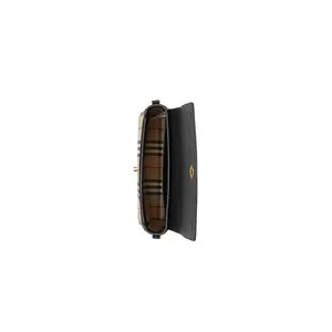 Burberry Vintage Checked Leather Crossbody Bag - Black