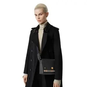 Burberry Vintage Checked Leather Crossbody Bag - Black