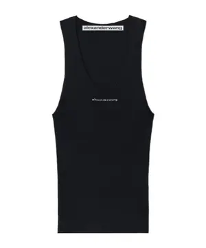 Alexander Wang Jacquard Logo Racer Tank Top