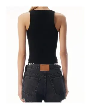 Alexander Wang Jacquard Logo Racer Tank Top