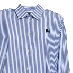 MSGM Long-sleeved Shirt With Curved Hem