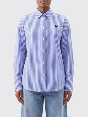 MSGM Long-sleeved Shirt With Curved Hem